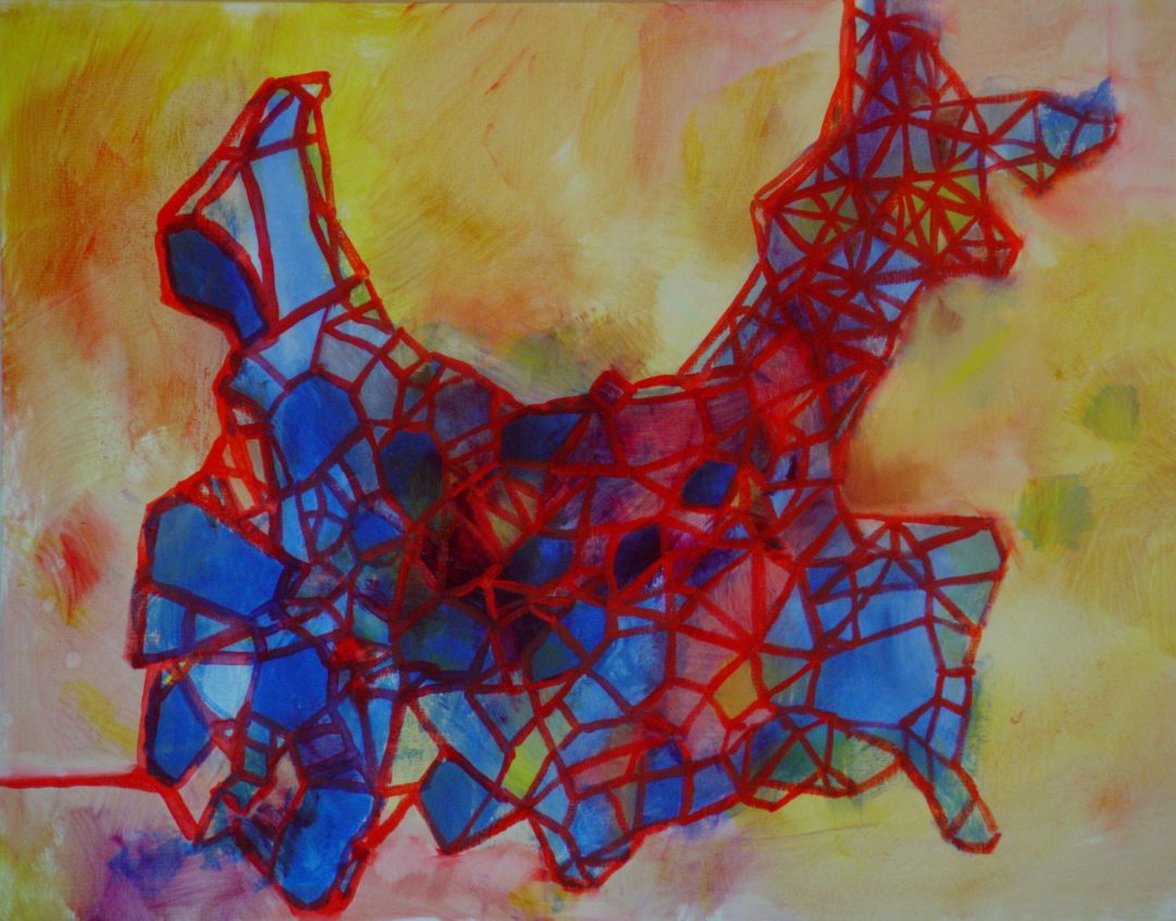 Abstract and Non-objective Paintings – Cityscape Paintings by Leon Sarantos